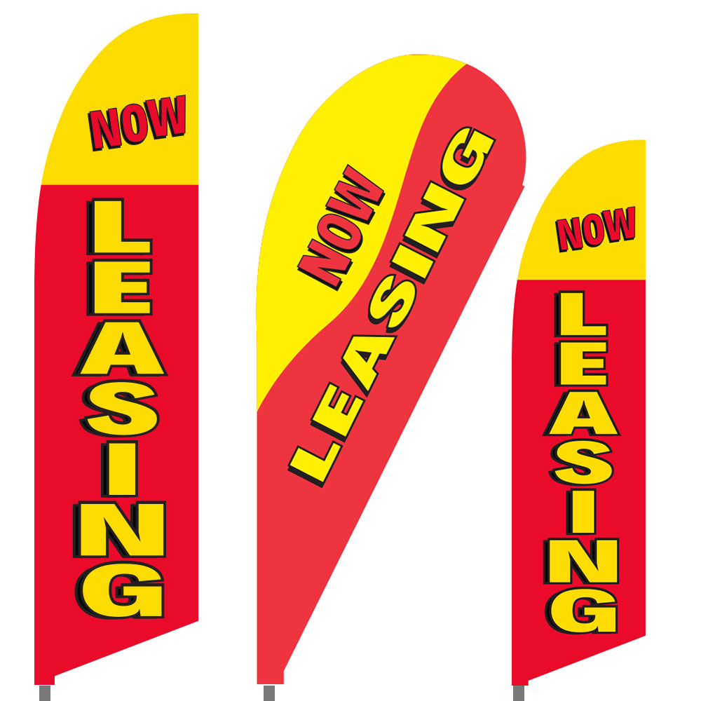 Now Leasing Feather Flag Set | Free Shipping | Tex Visions