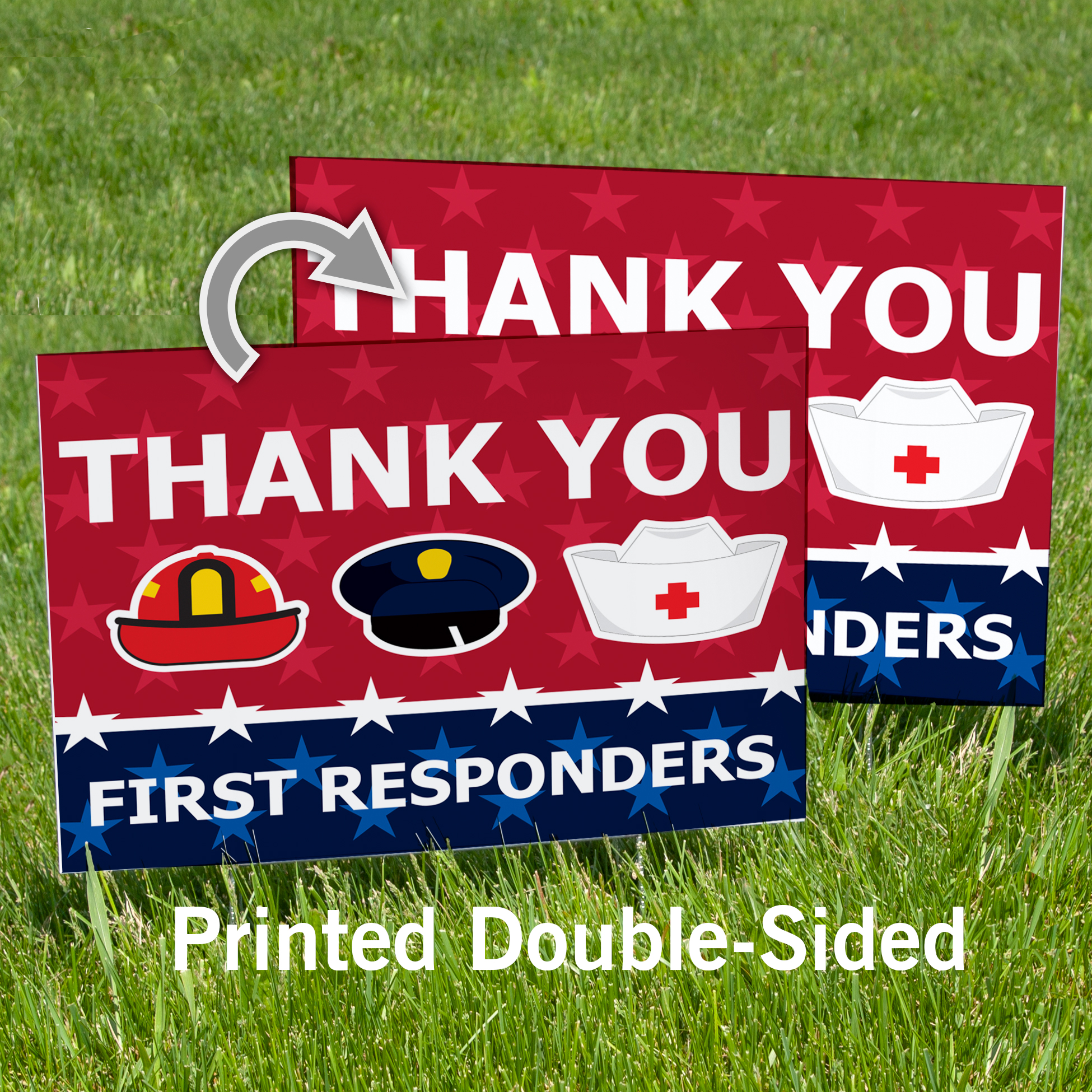 Thank You First Responders Yard Sign | Free Shipping | TV