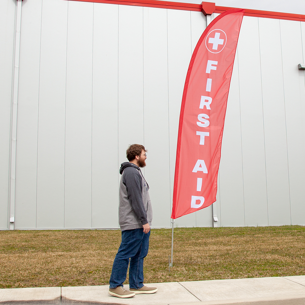 First Aid Feather Flag | Free Shipping | Tex Visions