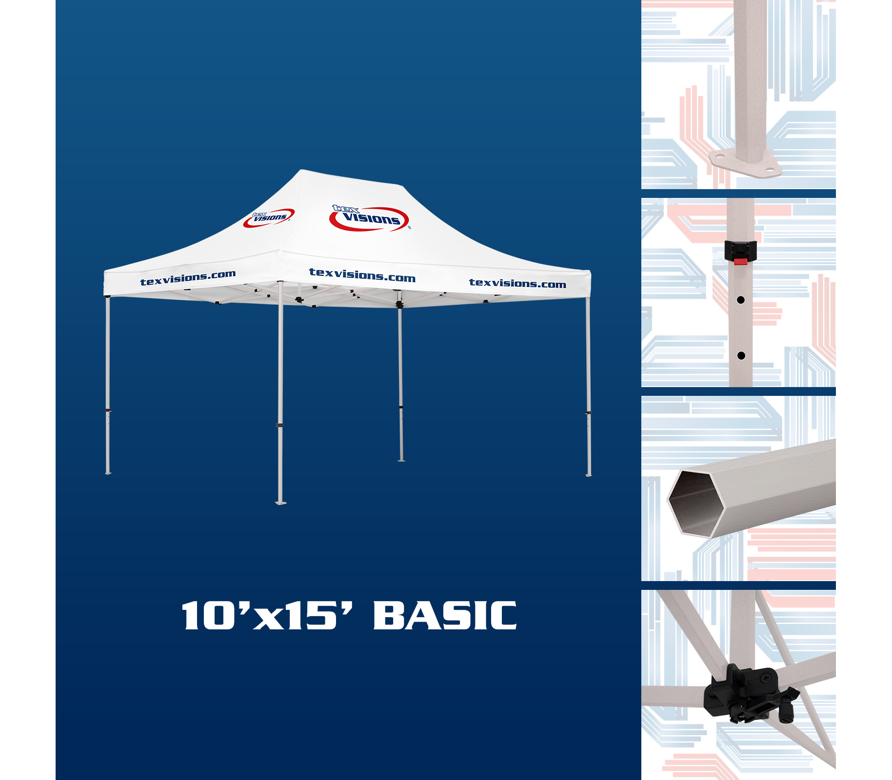 Stock Color Canopy & Walls 10' x 15' | Tex Visions